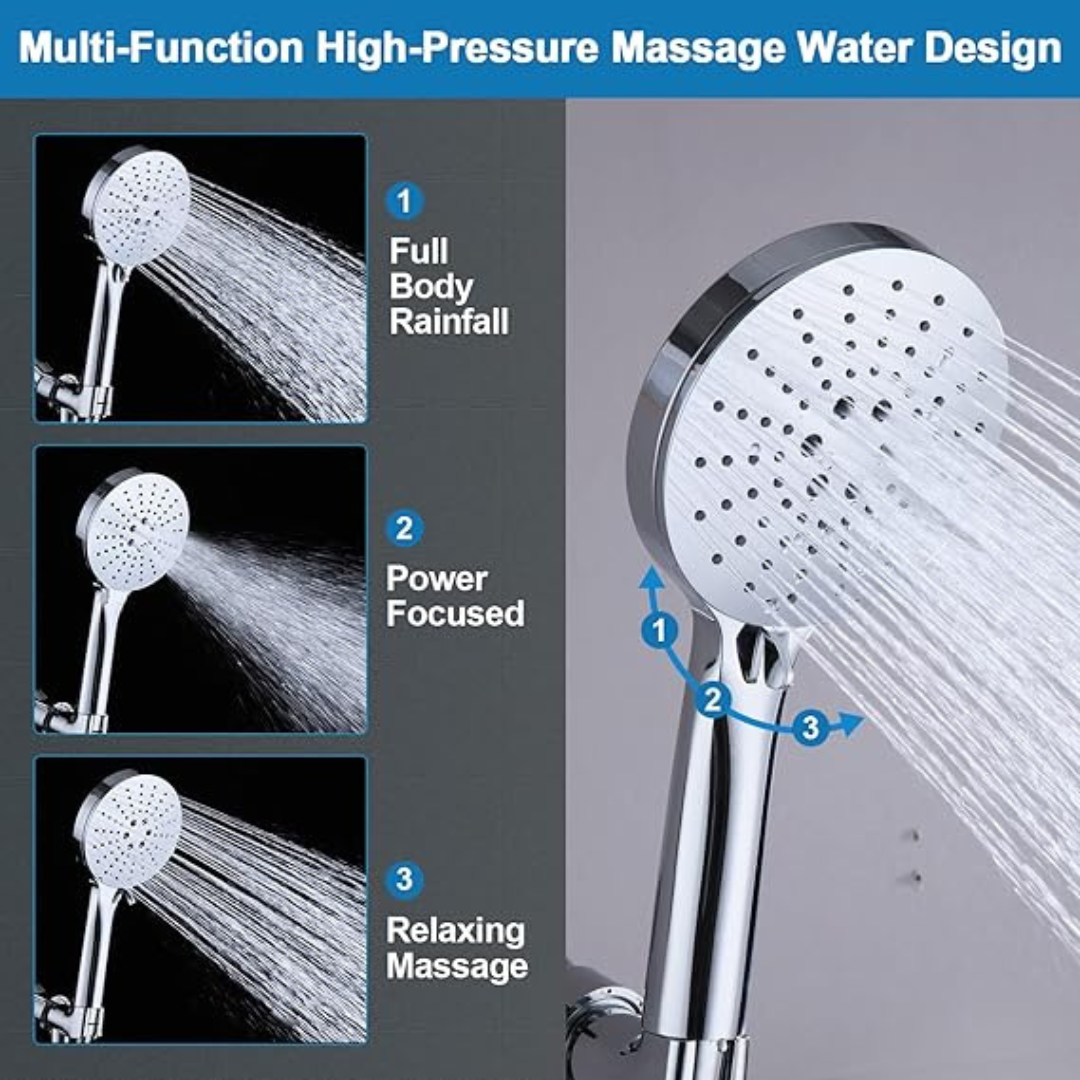 DUCHA TELEFONO REDONDO ABS CON 3 FUNCIONES